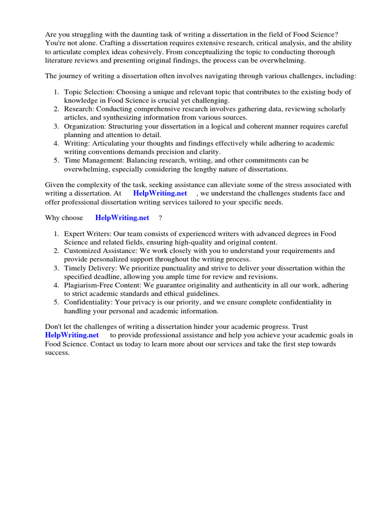 Food Science Dissertation Ideas | PDF | Nutrients | Science