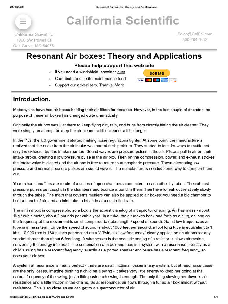 Resonant Air Boxes Explained | PDF | Loudspeaker | Electrical ...