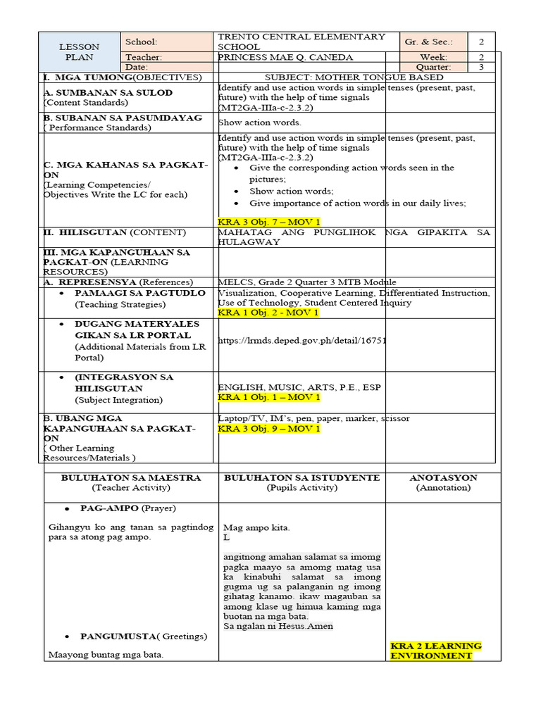 Princess LESSON Plan Ranking | PDF