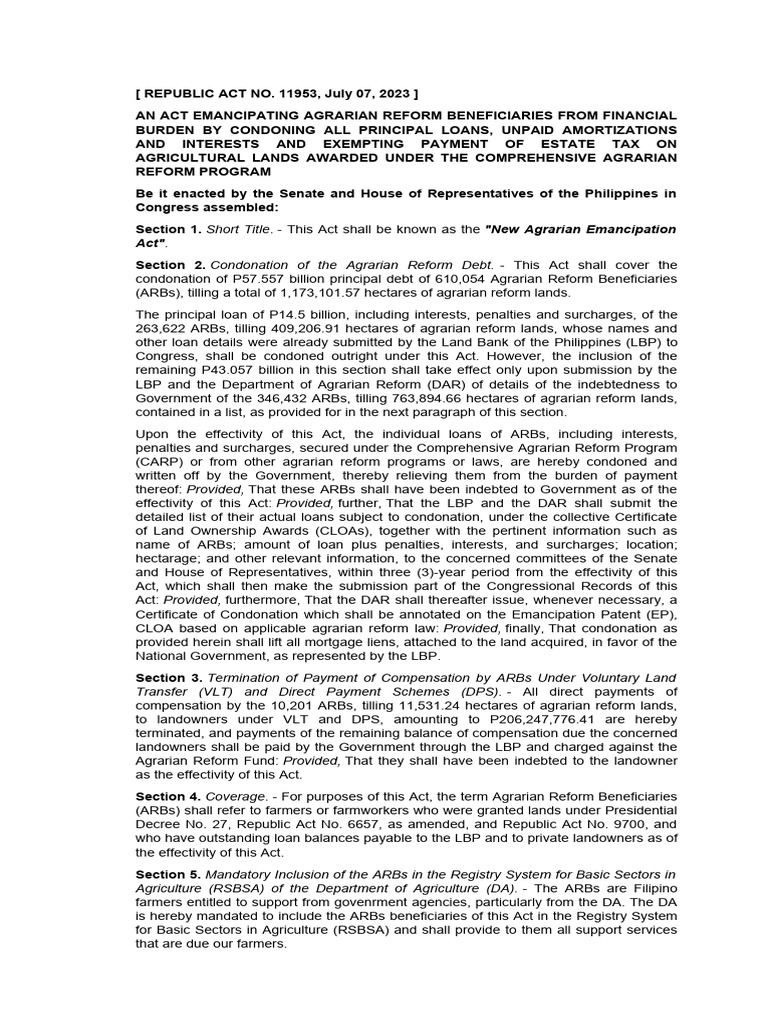 Ra 11953 | PDF | Government | Common Law