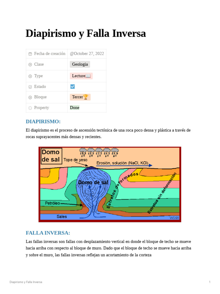 Diapirismo y Falla Inversa | PDF | Ciencia y matemáticas
