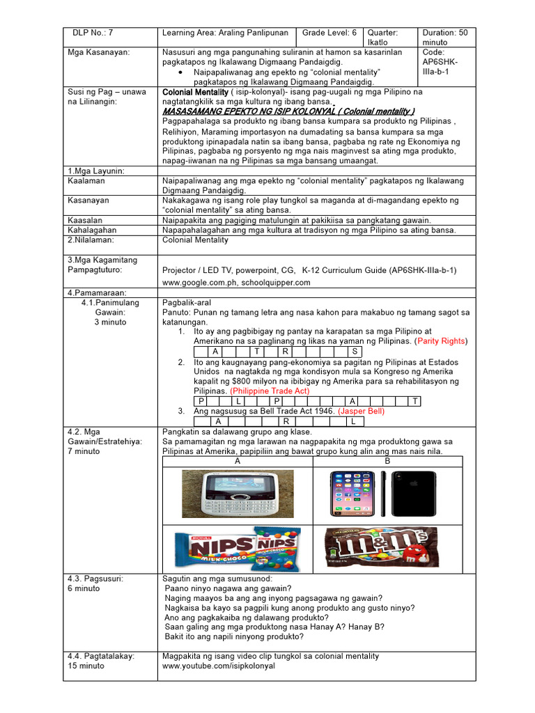 DLP Colonial Mentality | PDF