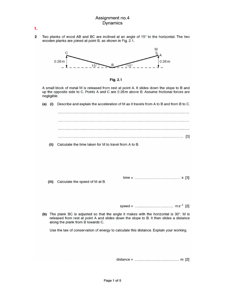 Assignment No.4-Dynamics | PDF
