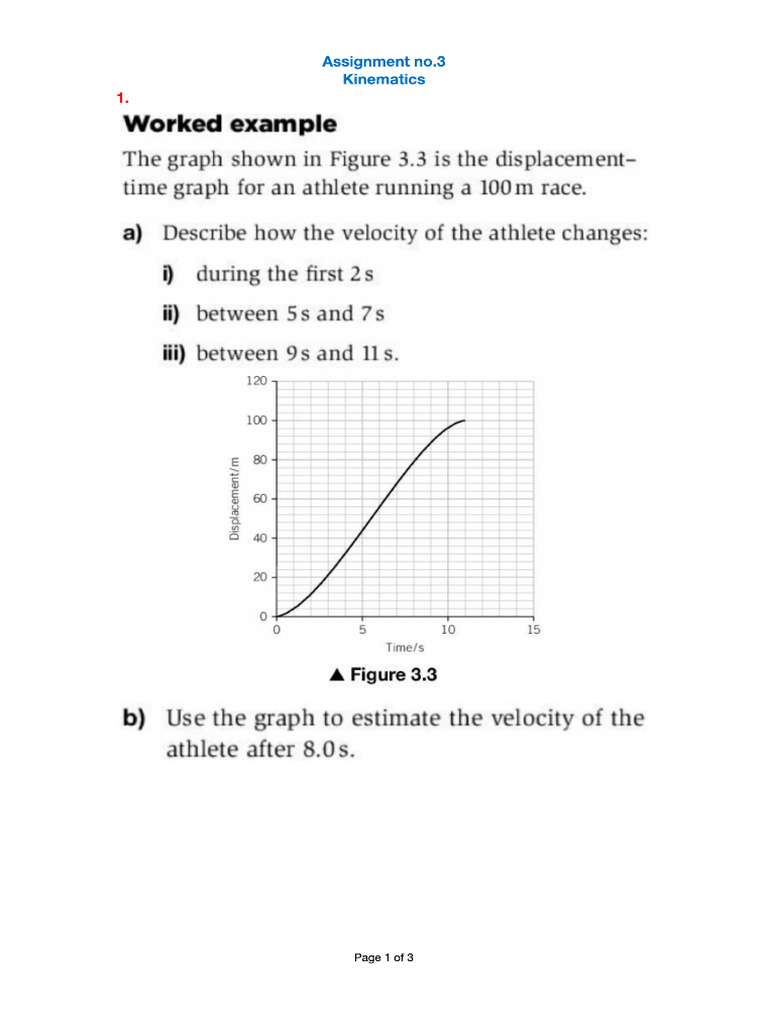 Assignment no.3-Kinematics | PDF Assignment no.3-Kinematics | PDF