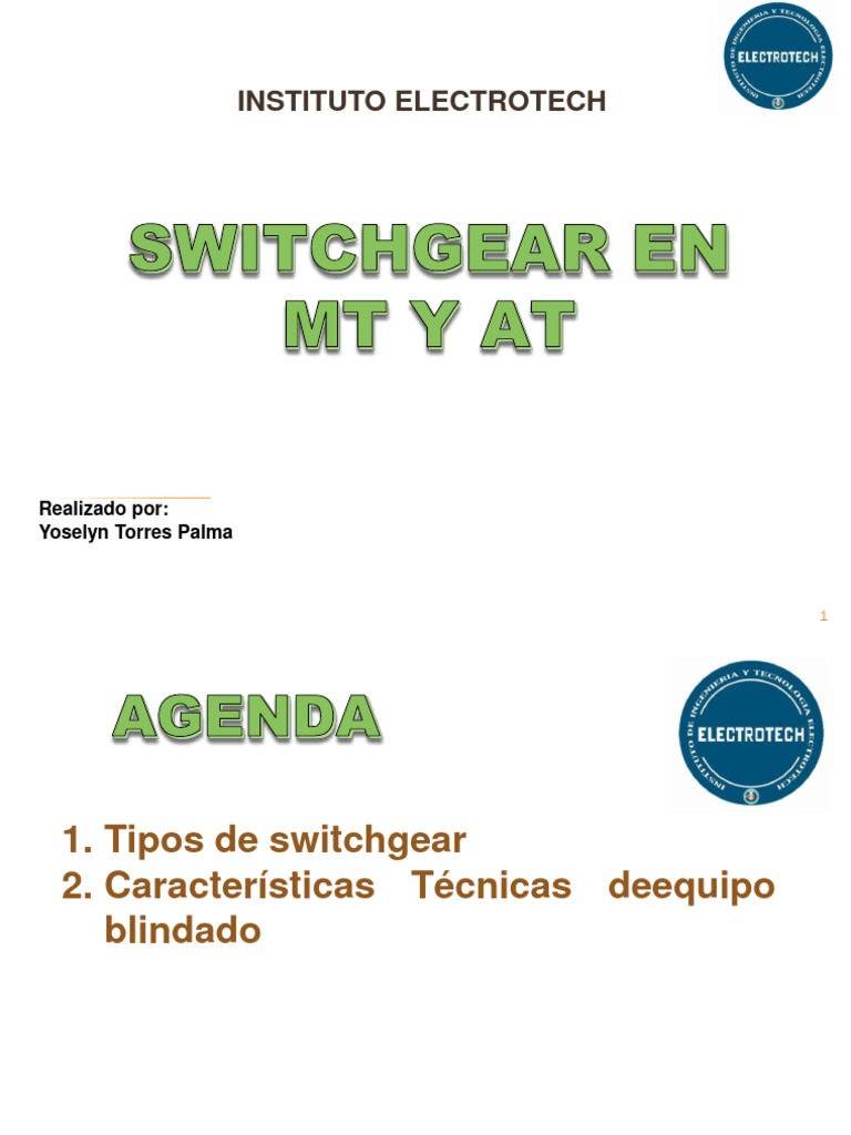 Tipos y Características de Switchgear MT/AT | PDF | Aislador ...
