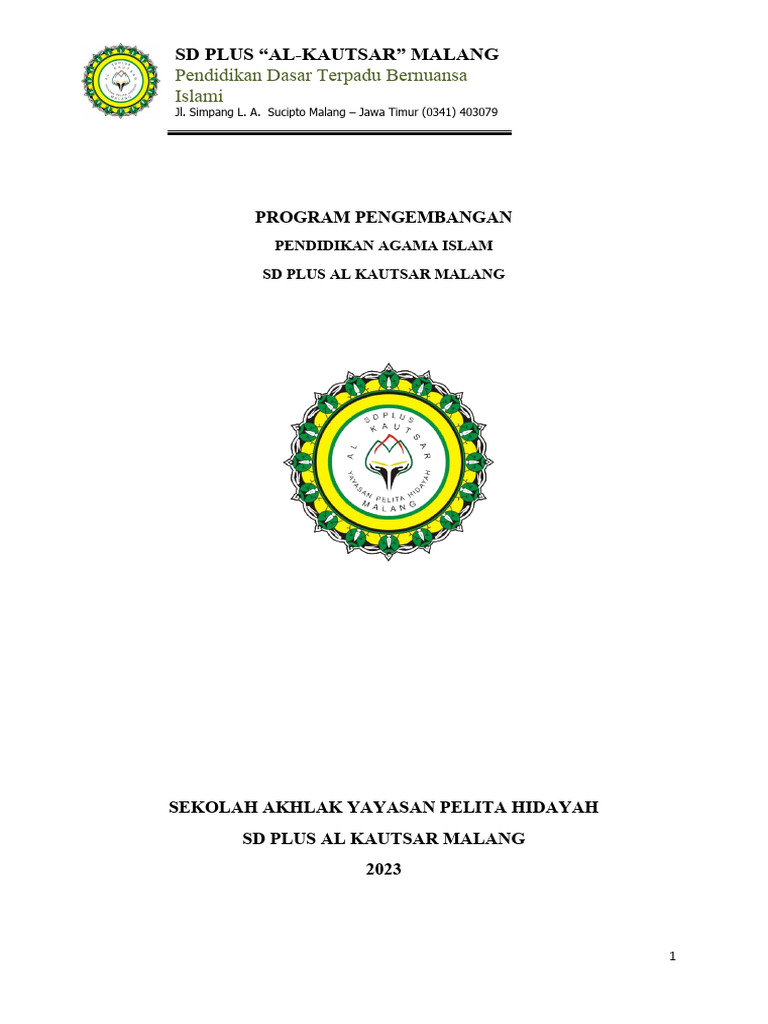 PROPOSAL PENGEMBANGAN PAI TTP 2023-2024 | PDF
