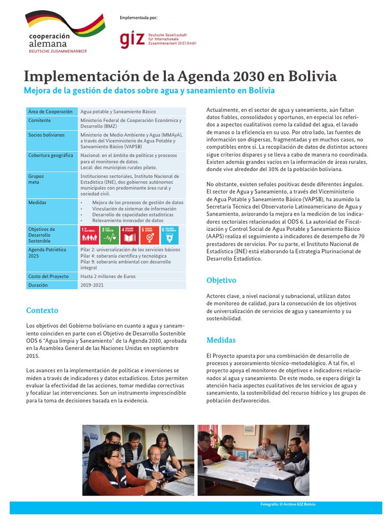 Fact Sheet Wasser Agenda 2030 Giz Data | PDF | Sustentabilidad | Saneamiento