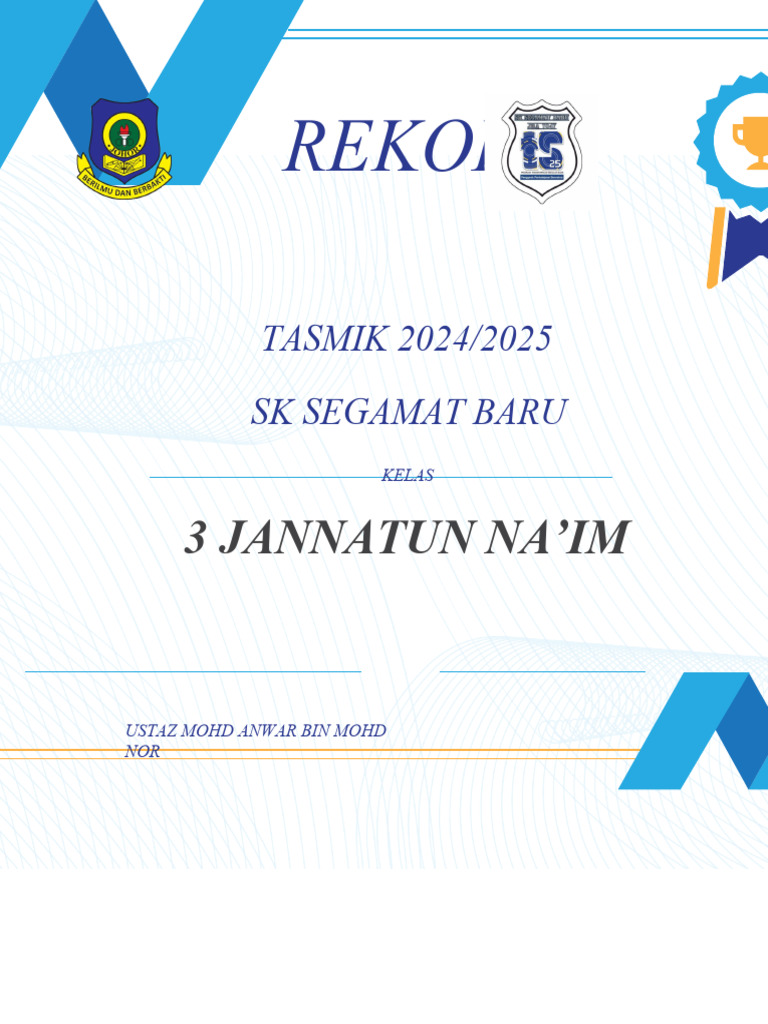 Cover Rekod Tasmik 2024 | PDF