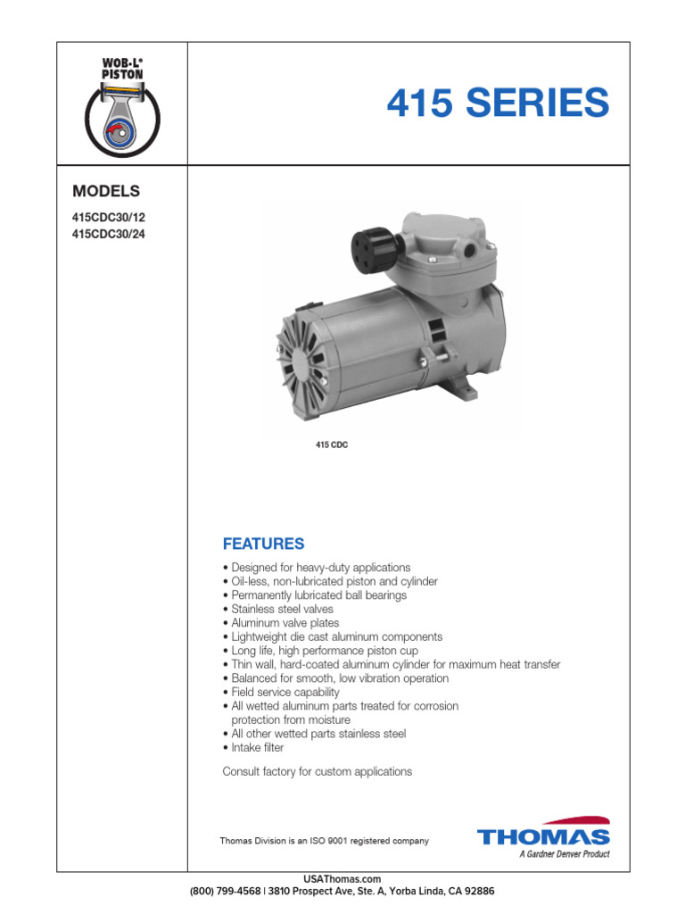415 Series Heavy-Duty Air Pumps | PDF