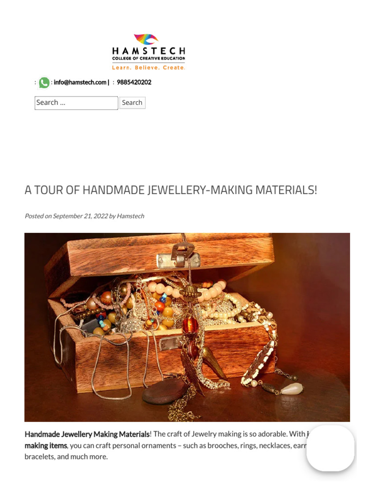What Are The Basic Handmade Jewellery Making Materials | PDF ...