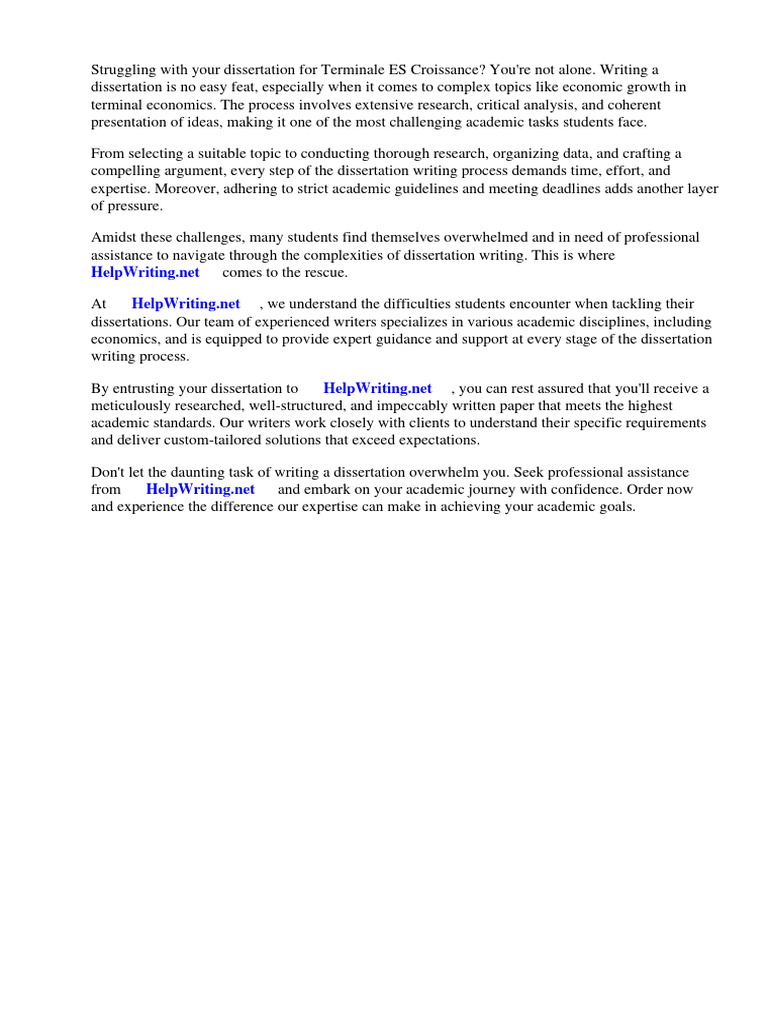 Dissertation Help for Terminale ES Students | PDF | Thesis | Purchasing Power Parity