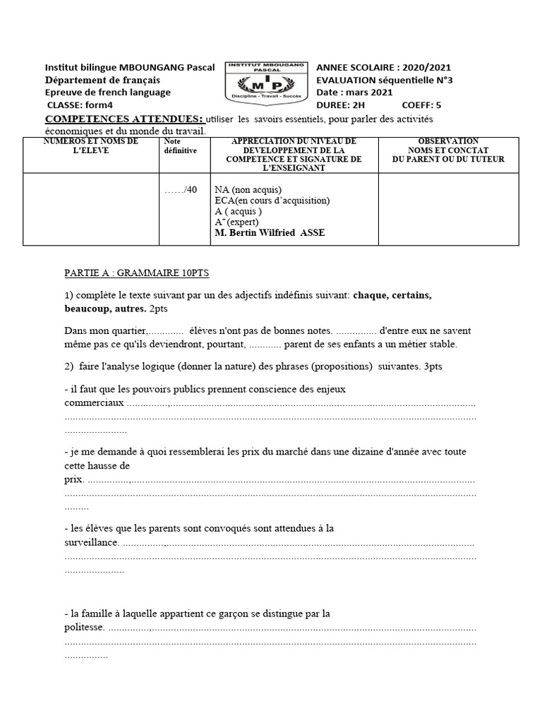 From 4 (4e Sequence) | PDF From 4 (4e Sequence) | PDF