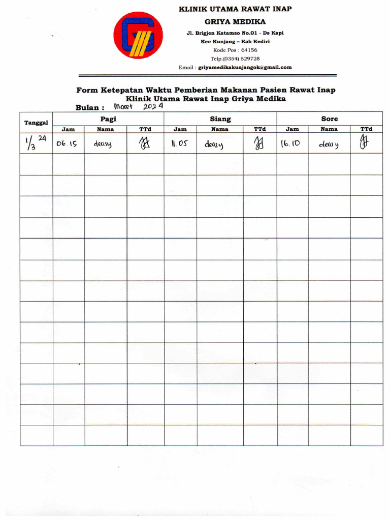 Form Ketepatan Waktu | PDF