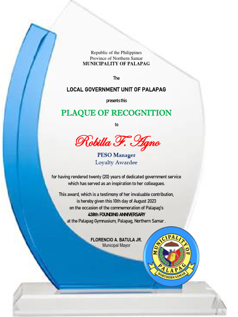 Template Plaque | Download Free PDF | Public Administration | Governance