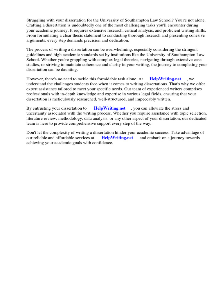 University of Southampton Law School Dissertation | PDF | Thesis ...