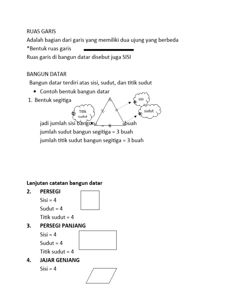 Ruas Garis dan Bangun Datar | PDF