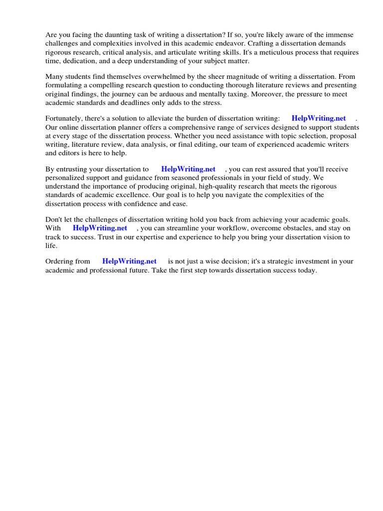 Online Dissertation Planner | PDF