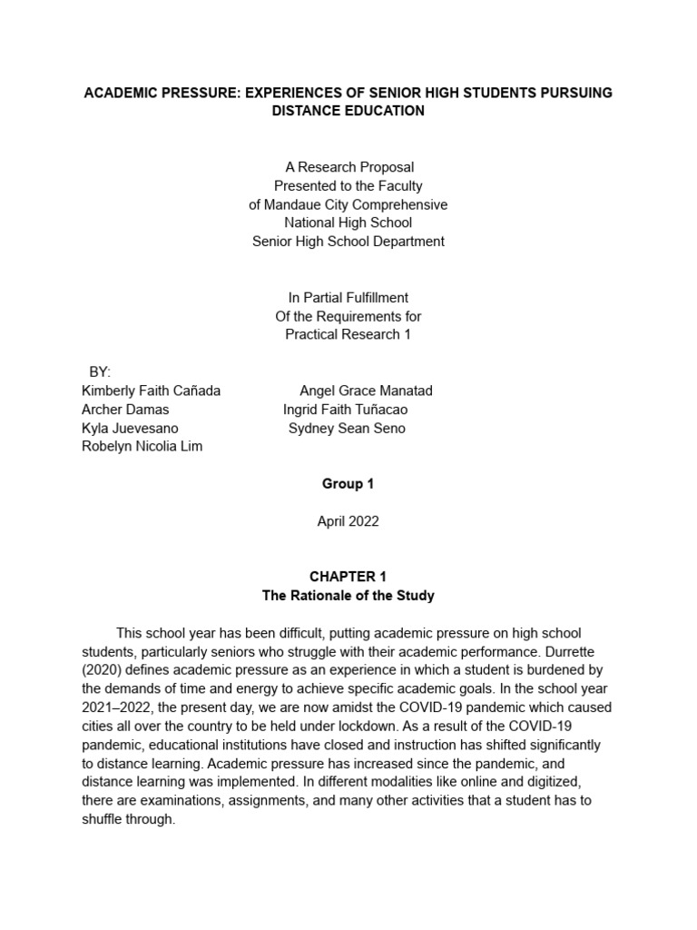Academic Pressure in Distance Learning | PDF | Methodology | Psychology
