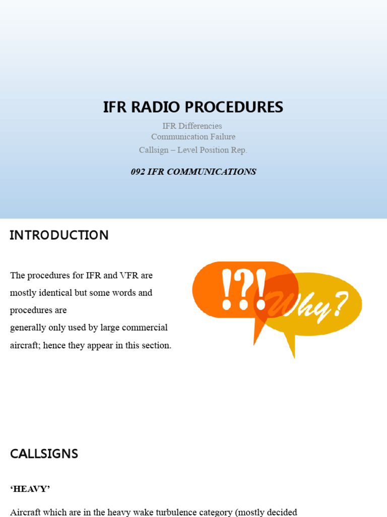 2.IFR Radio Procedures | PDF | Instrument Flight Rules | Visual Flight ...