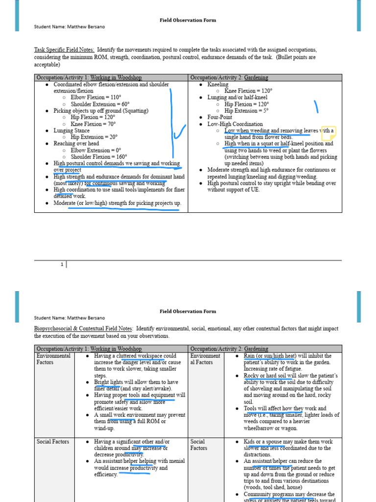 Field Observation Form 2023 | Download Free PDF | Anatomical Terms Of ...