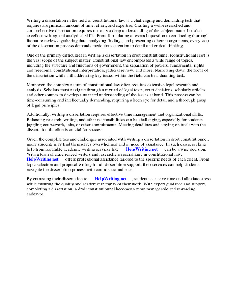 Plan Dissertation de Droit Constitutionnel | PDF | Thesis | Essays