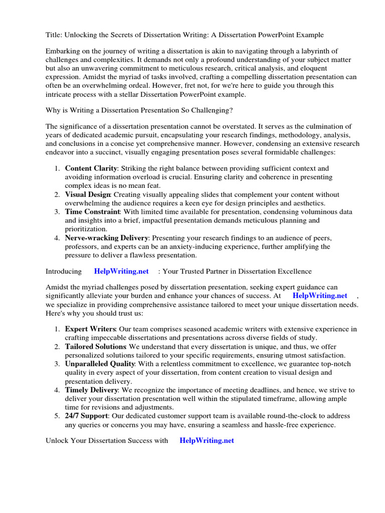 Dissertation Powerpoint Example | PDF | Microsoft Power Point | Thesis