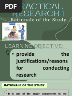 Rationale of The Study | PDF