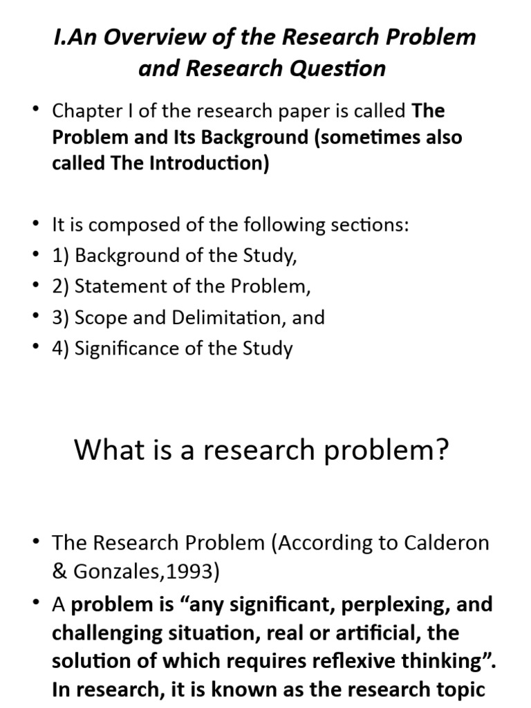 The Research Problem and Research Question Lesson 2 | PDF | Question ...