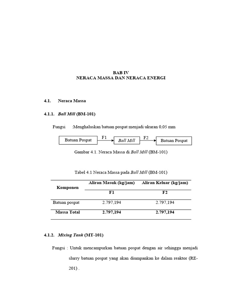 BAB IV Fix Neraca Massa Dan Energi (36-49) | PDF