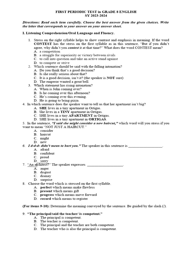 English 8 - Tq-Tos-Ak | PDF | Adverb | Verb