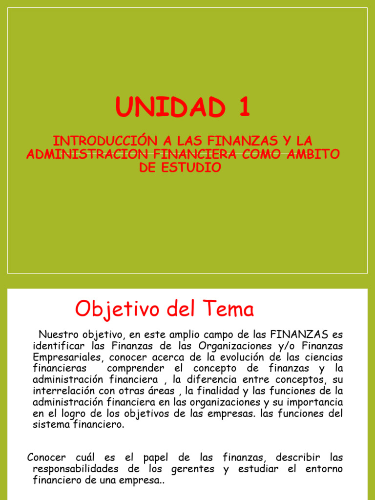 TEMA 1 FINANZAS Y ADMINISTRACION FINAN Completo 20220 | PDF | Business | Sistema financiero