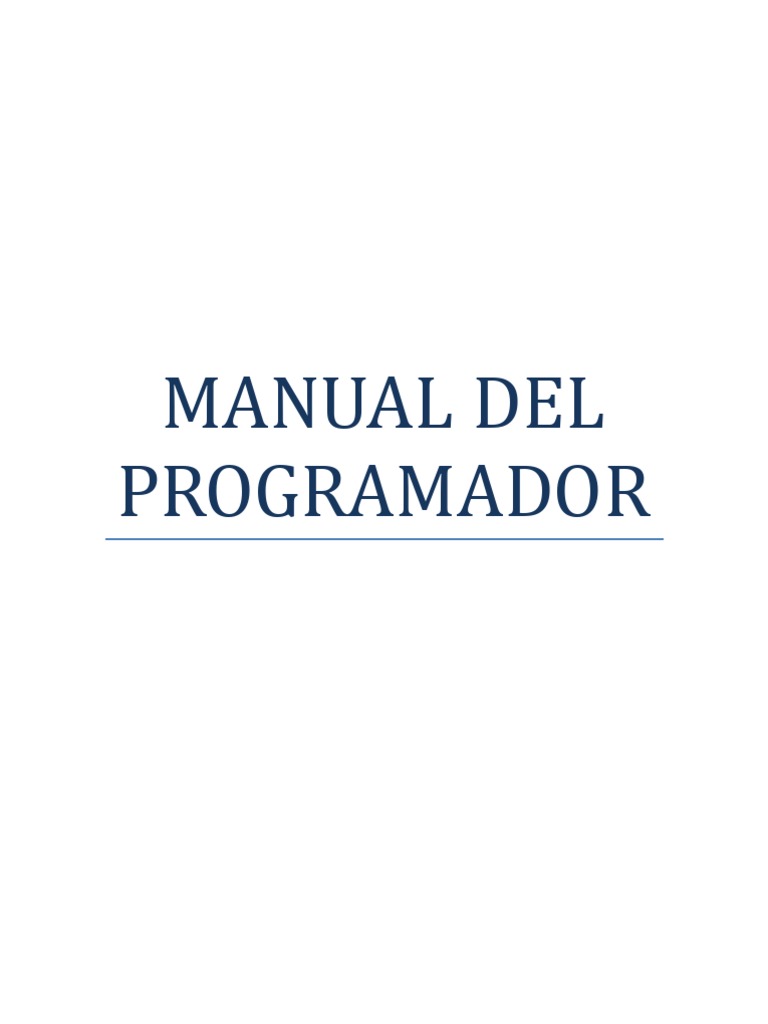 Manual Del Programador | PDF | Básico | Tabla (base de datos)
