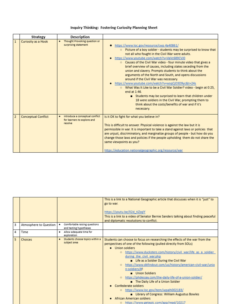 Read 530 Chaney Module 2 Fostering Curiosity Planning Sheet | PDF ...