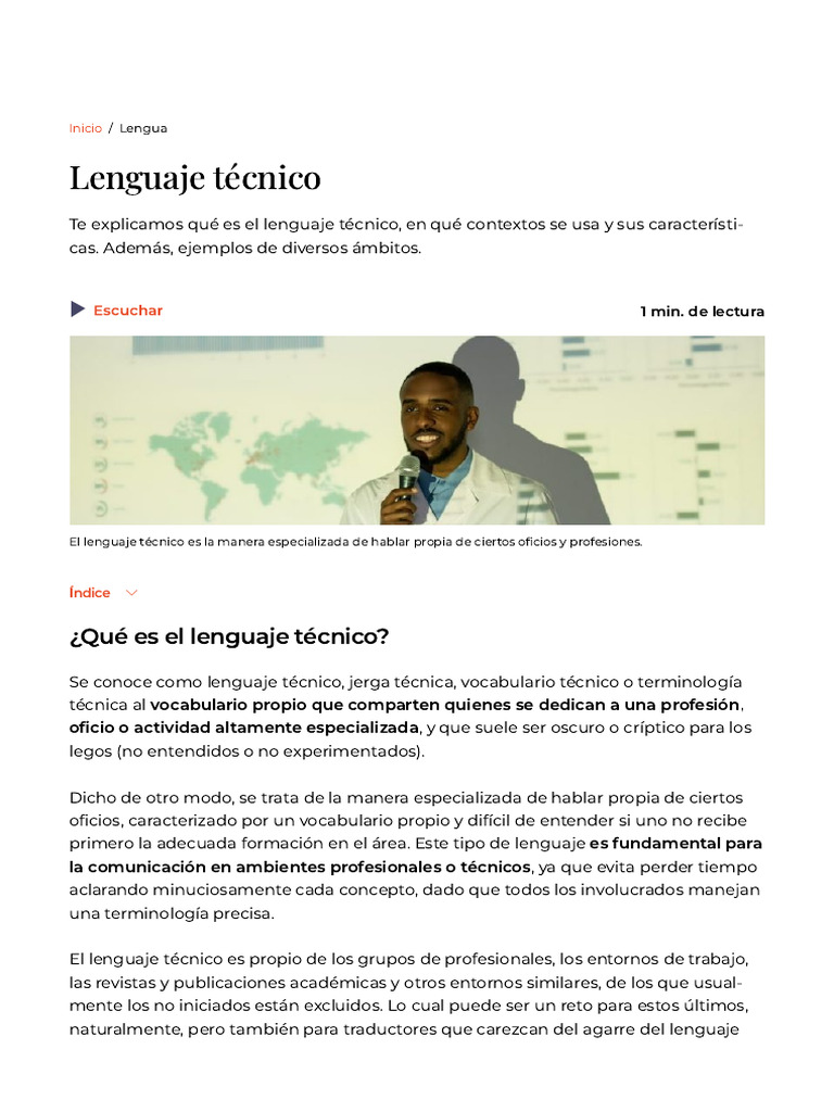 3Lenguaje Técnico - Concepto, usos, características y ejemplos | PDF ... 3Lenguaje Técnico - Concepto, usos, características y ejemplos | PDF ...