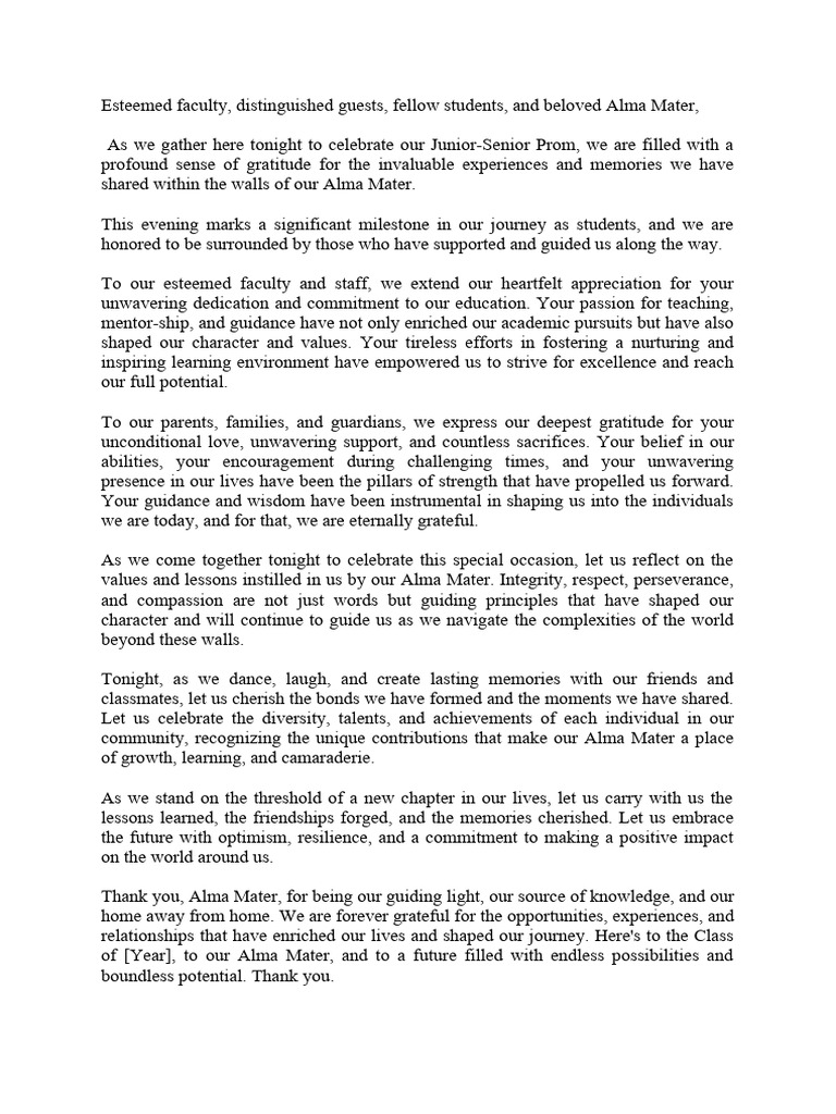 Gratitude Speech | PDF | Gratitude | Mentorship