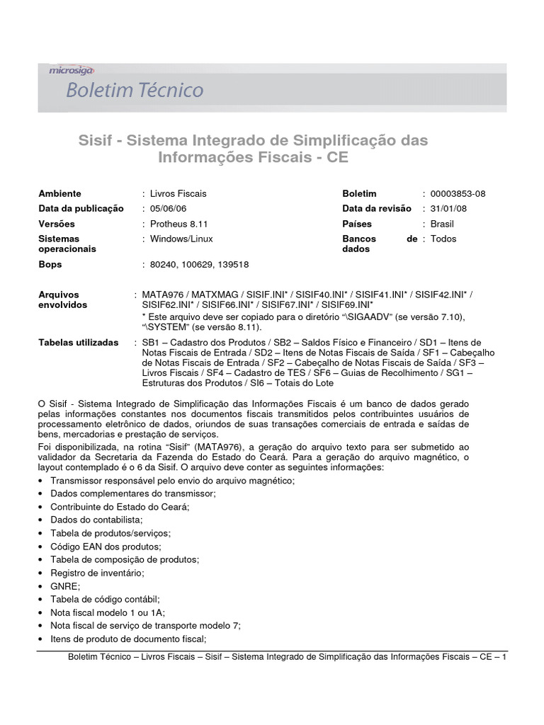 Guia do Sistema Sisif para Empresas | PDF | Recibo | Contabilidade