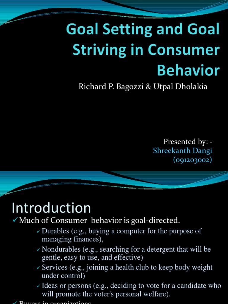 Goal Setting and Goal Striving in Consumer Behavior | PDF | Goal ...