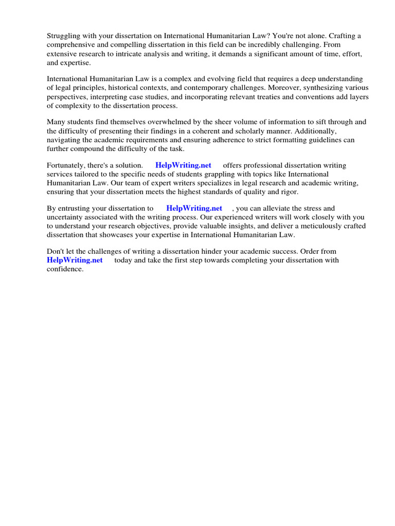 Dissertation Help: International Humanitarian Law | PDF | International Humanitarian Law | Human ...
