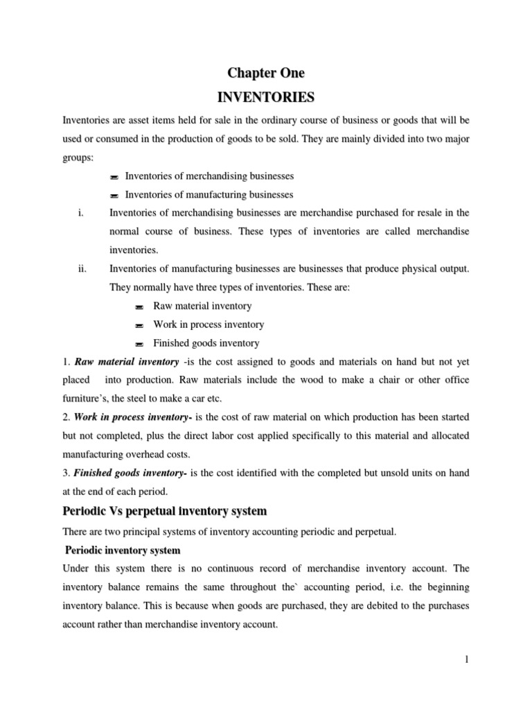Fundamentals of Acc II Chapter 1 - Inventory | PDF | Inventory ...
