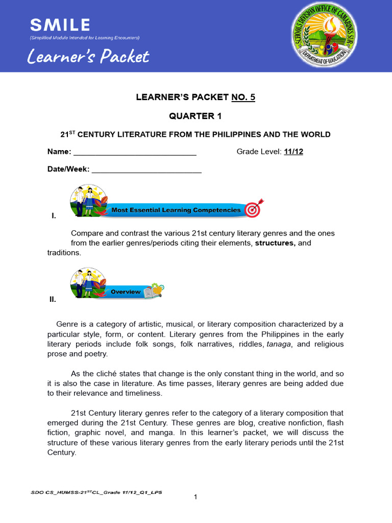 (Edited) SDO CS HUMSS Q1 21ST SMILE LP5 | PDF | Genre | Wikipedia