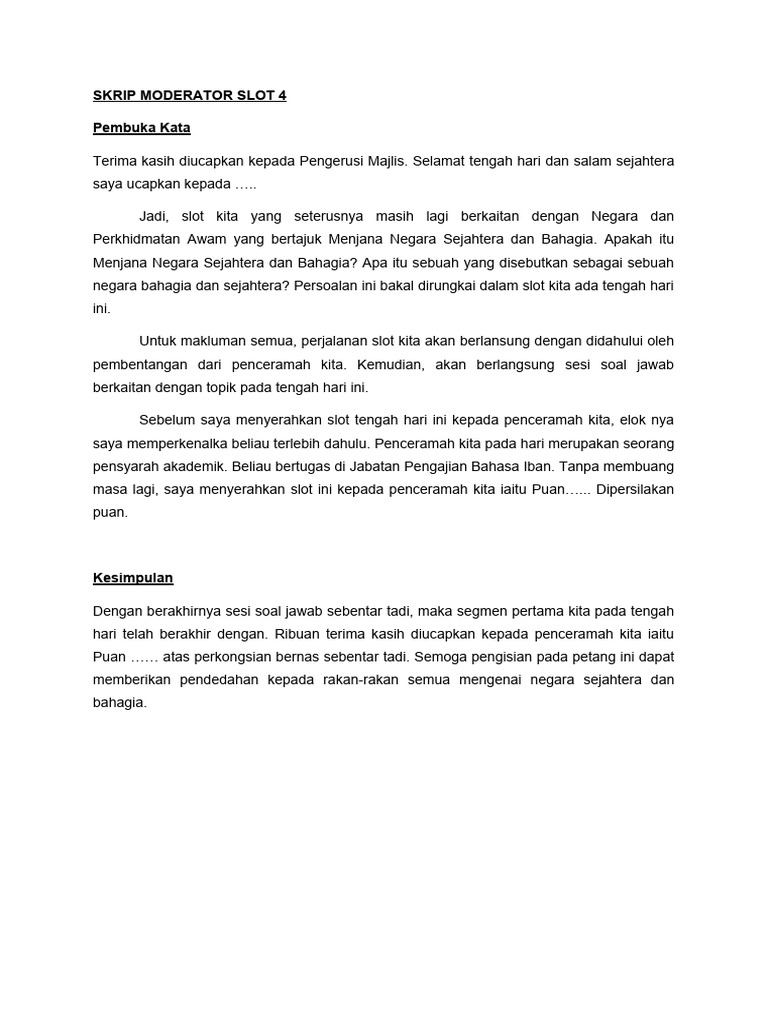 Skrip Moderator | PDF
