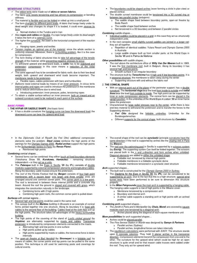 Membrane Structure | PDF | Stress (Mechanics) | Building Engineering