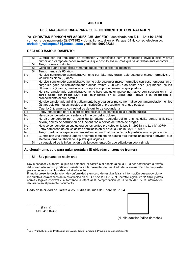 anexo-8 | PDF | Documento de identidad | Gobierno
