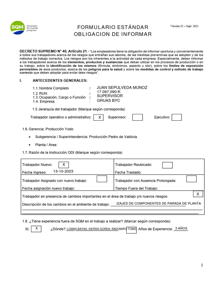 Obligación de Informar Riesgos Laborales | PDF | Lavado de manos | Ultravioleta