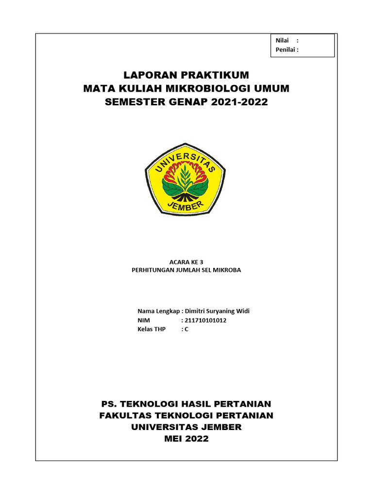 Laprak Mikrobiologi Umum Acara 3 | PDF