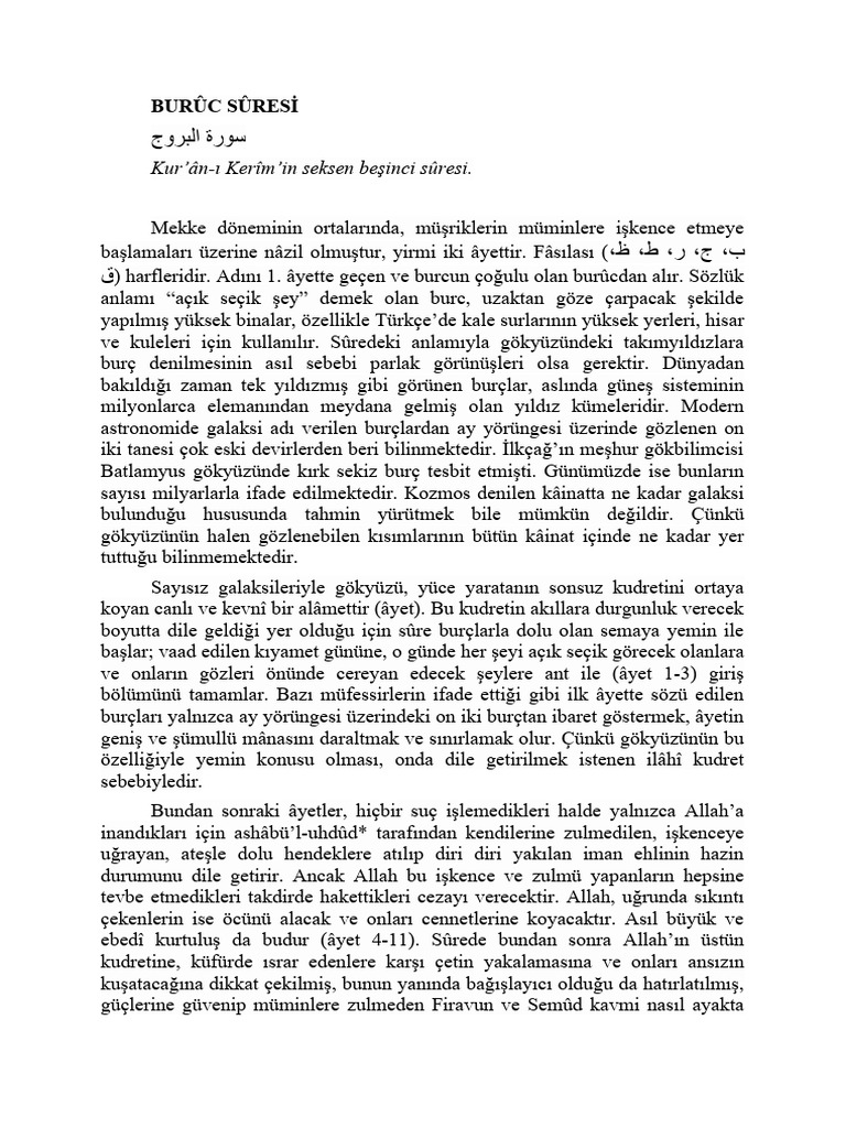 085 BURUC SURESi | PDF