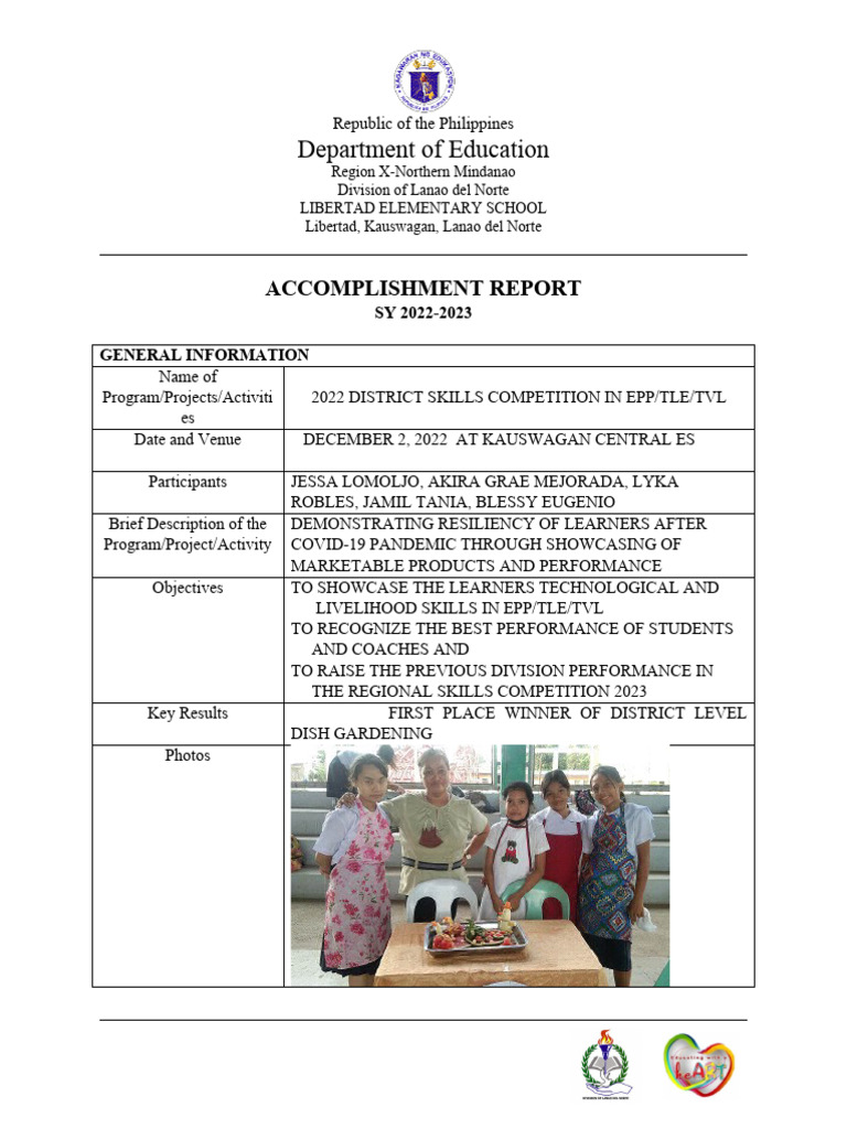 Accomplishment Report | PDF | Philippines