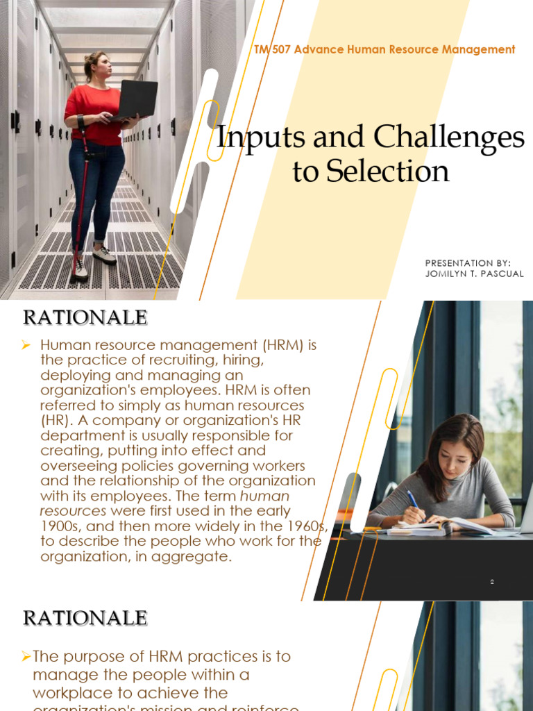 HR Selection: Inputs & Challenges | PDF | Human Resource Management ...