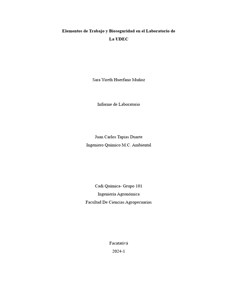EPP y Bioseguridad en Laboratorio UDEC | PDF | Laboratorios | Experimentar