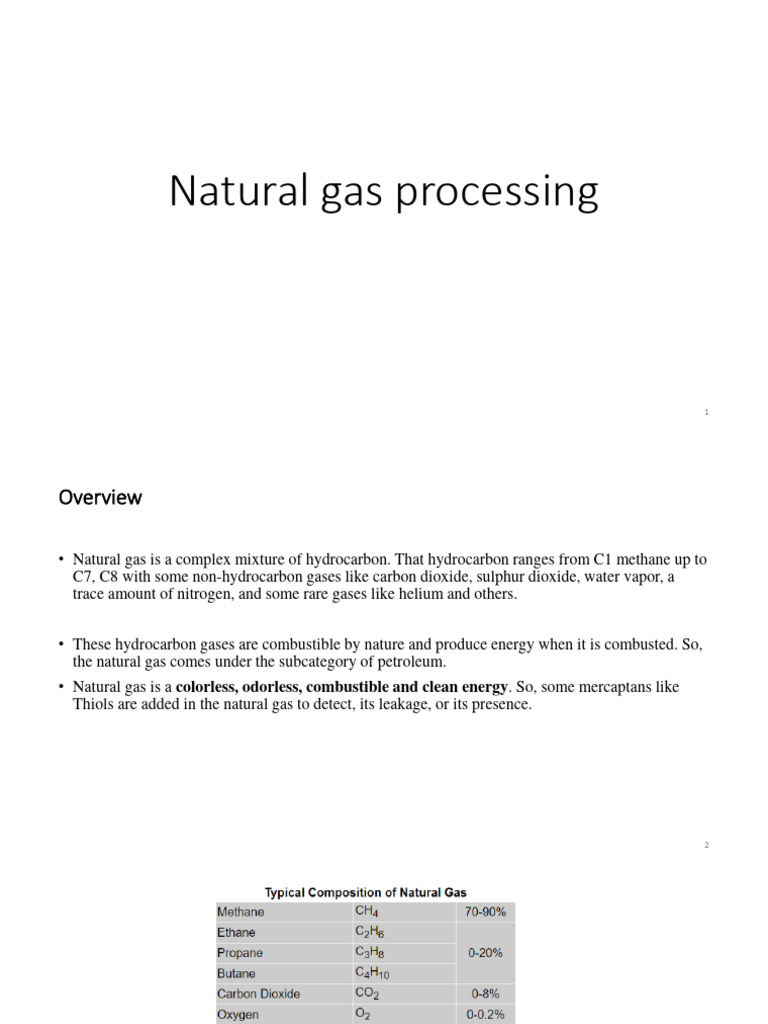 Natural Gas Processing Overview and Techniques | PDF | Natural Gas ...
